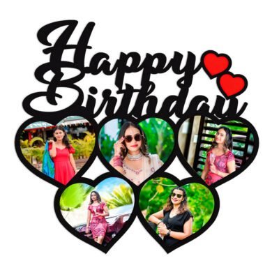 Happy Birthday Heart Frame with 5 Pictures - Vignette Store