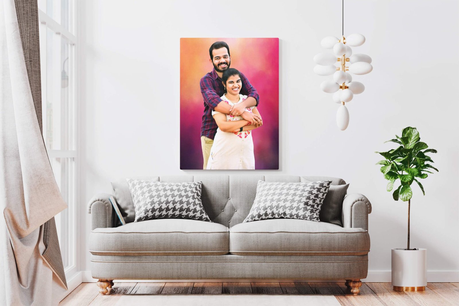 Couple canvas normal oil painting for valentine , anniversary gift ...