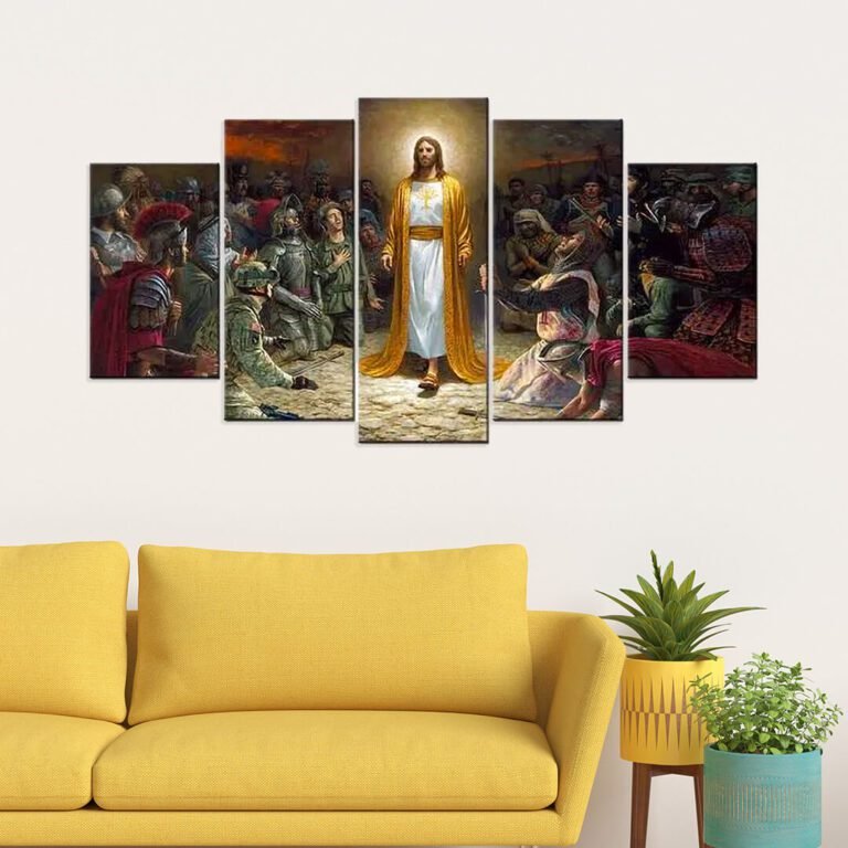 Lord Jesus Christ 5 Piece Canvas Wall Art Frame - Vignette Store