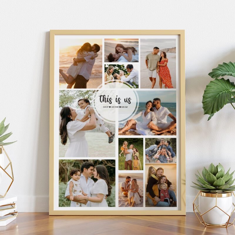 Family Photo Collage Frame with 11 Pictures - Perfect Gift & Décor