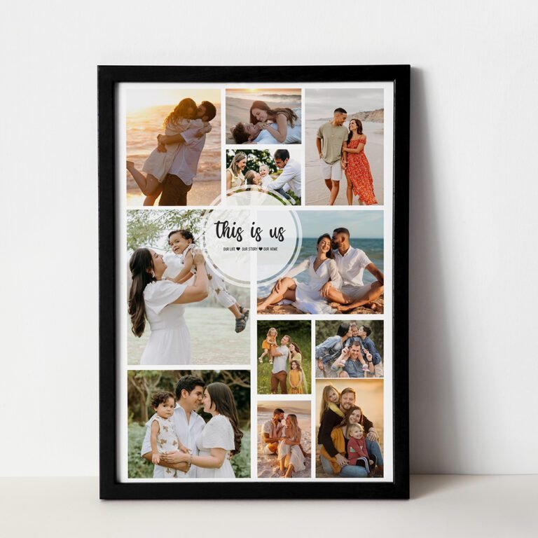 Family Photo Collage Frame with 11 Pictures - Perfect Gift & Décor