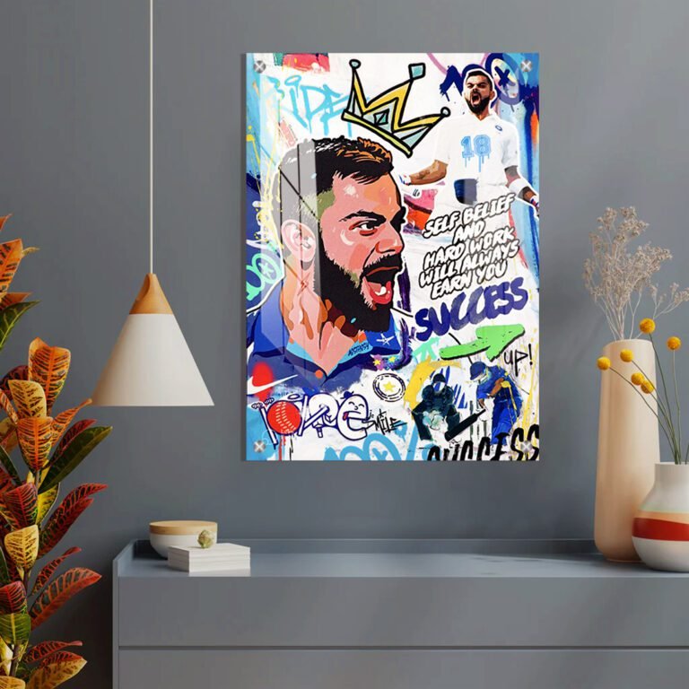 Acrylic wall poster of Virat Kohli - Vignette Store