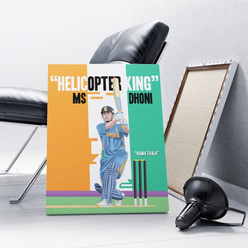 MS Dhoni Illustration Design frame - Vignette Store