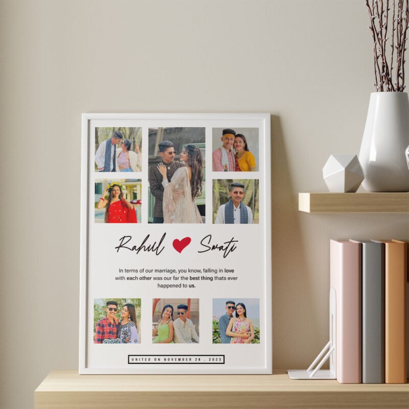 Personalised 8 Photo collage Frame for Anniversary - Vignette Store