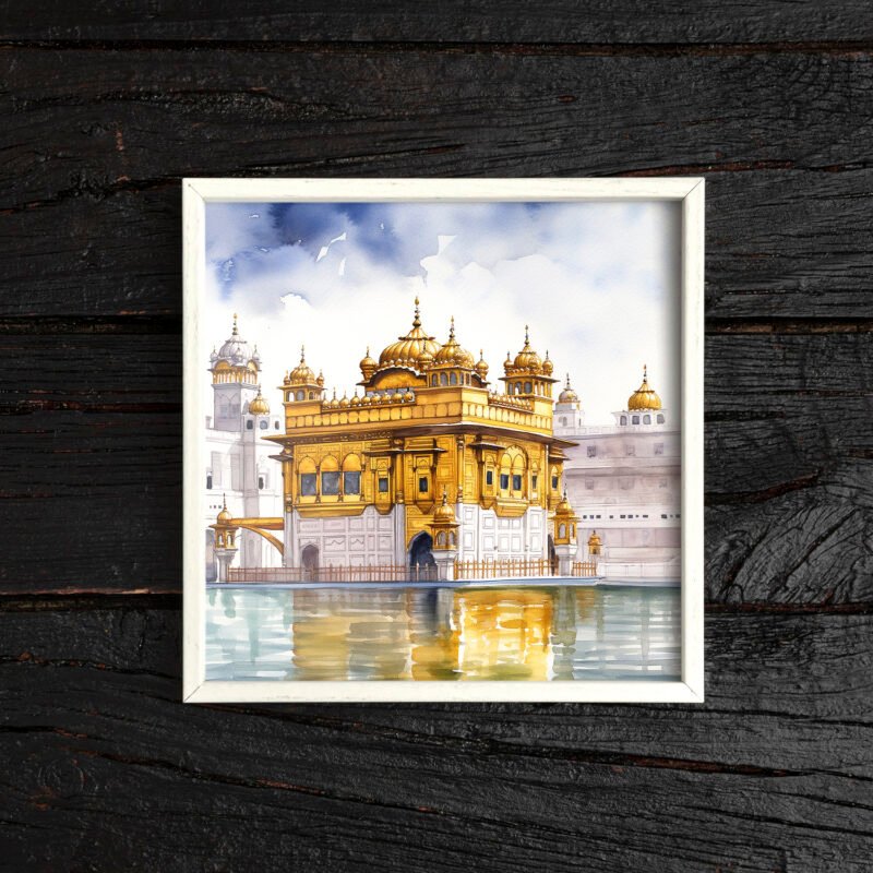 Sunrise Golden Temple Wall Art Paintings - Vignette Store