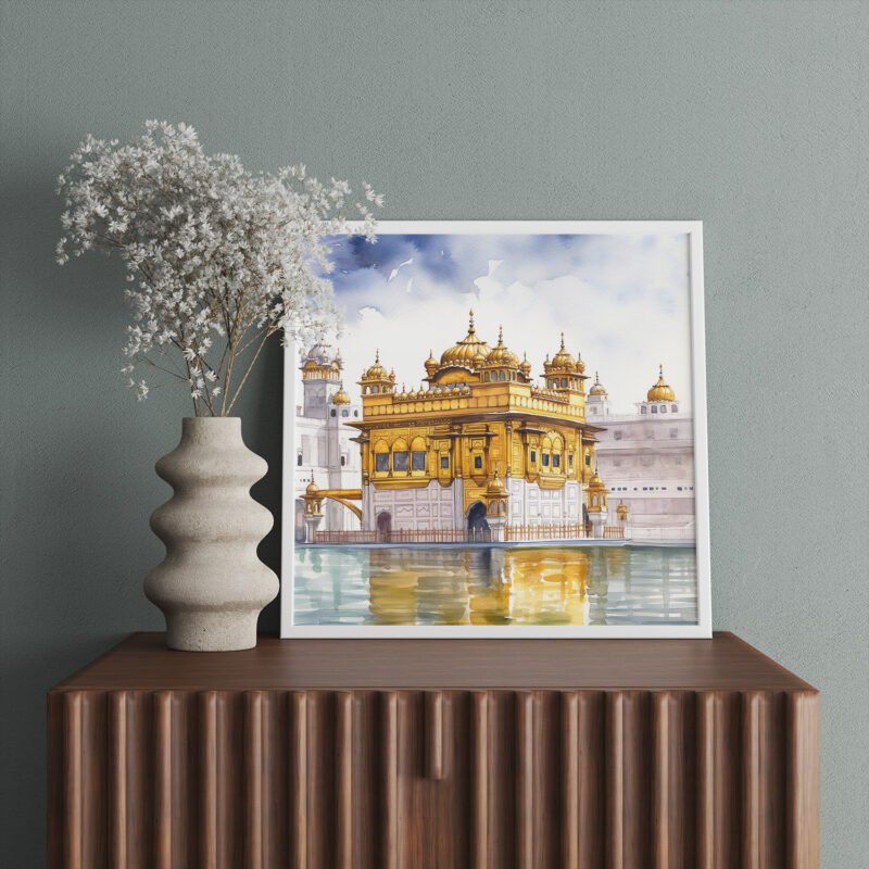 Sunrise Golden Temple Wall Art Paintings - Vignette Store